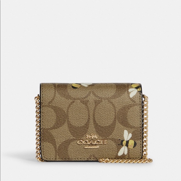 Coach | Bags | Coach Mini Wallet On A Chain In Signature Canvas With ...